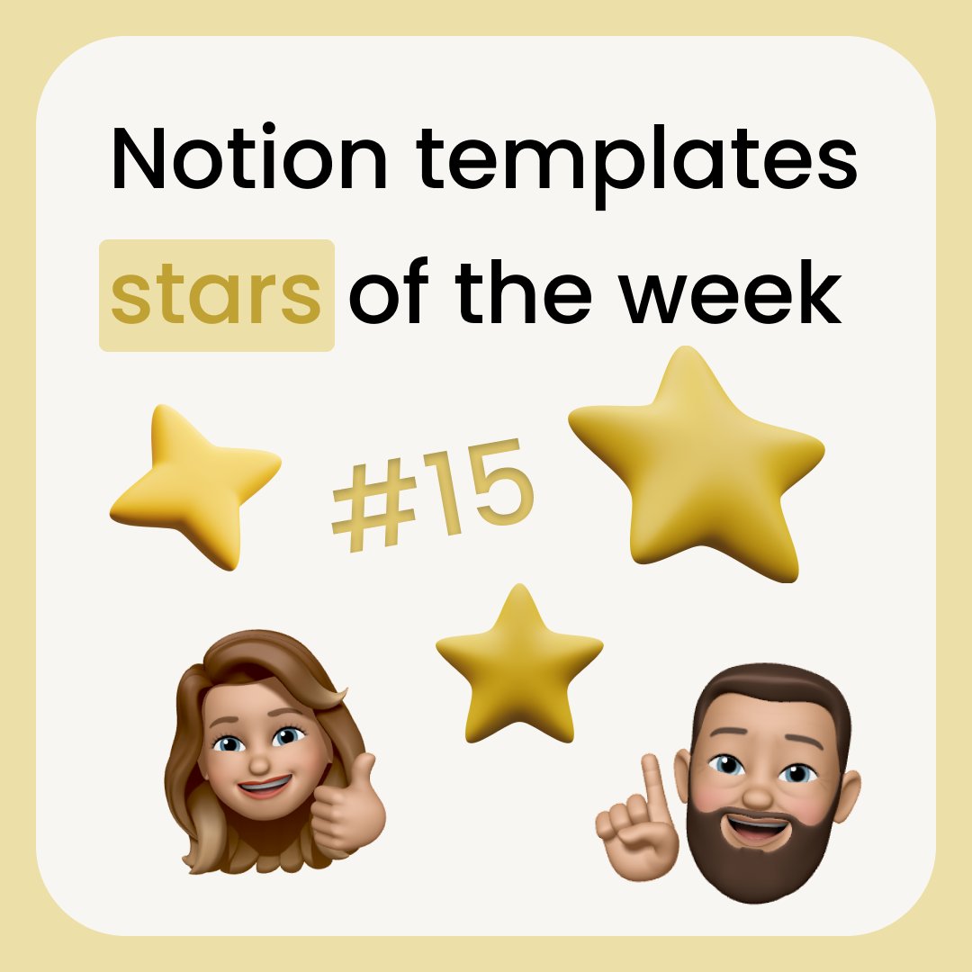 Template Works 👫 Mandp On Twitter 🌟 Notion Templates Stars Of The Week Are Here Every Sunday