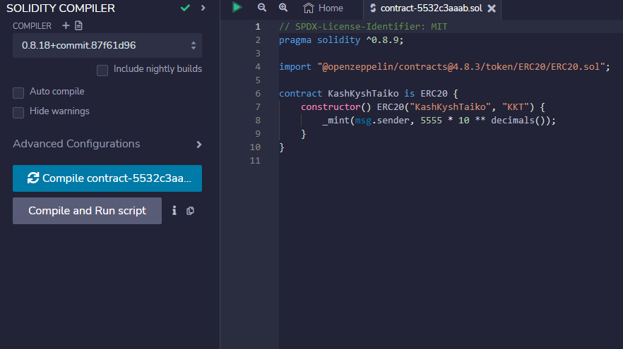 KashKysh ️ on Twitter: "🔹 Click "Compile Contract" 🔹 Go to "deploy & run transactions" > select ...