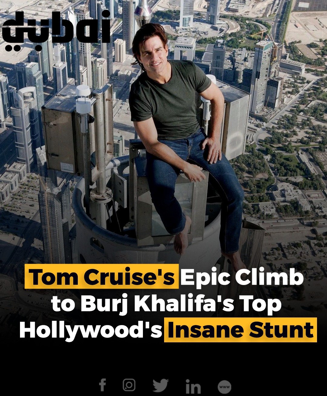 Tom Cruise On Top Of Burj Khalifa