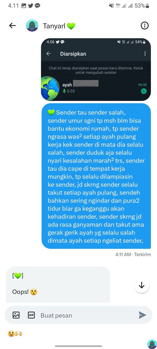 Tanyarl 💚 on Twitter: "💚 gatau lagi skrng sender jd selalu takut dan ngrasa bnr² takut klo liat ...