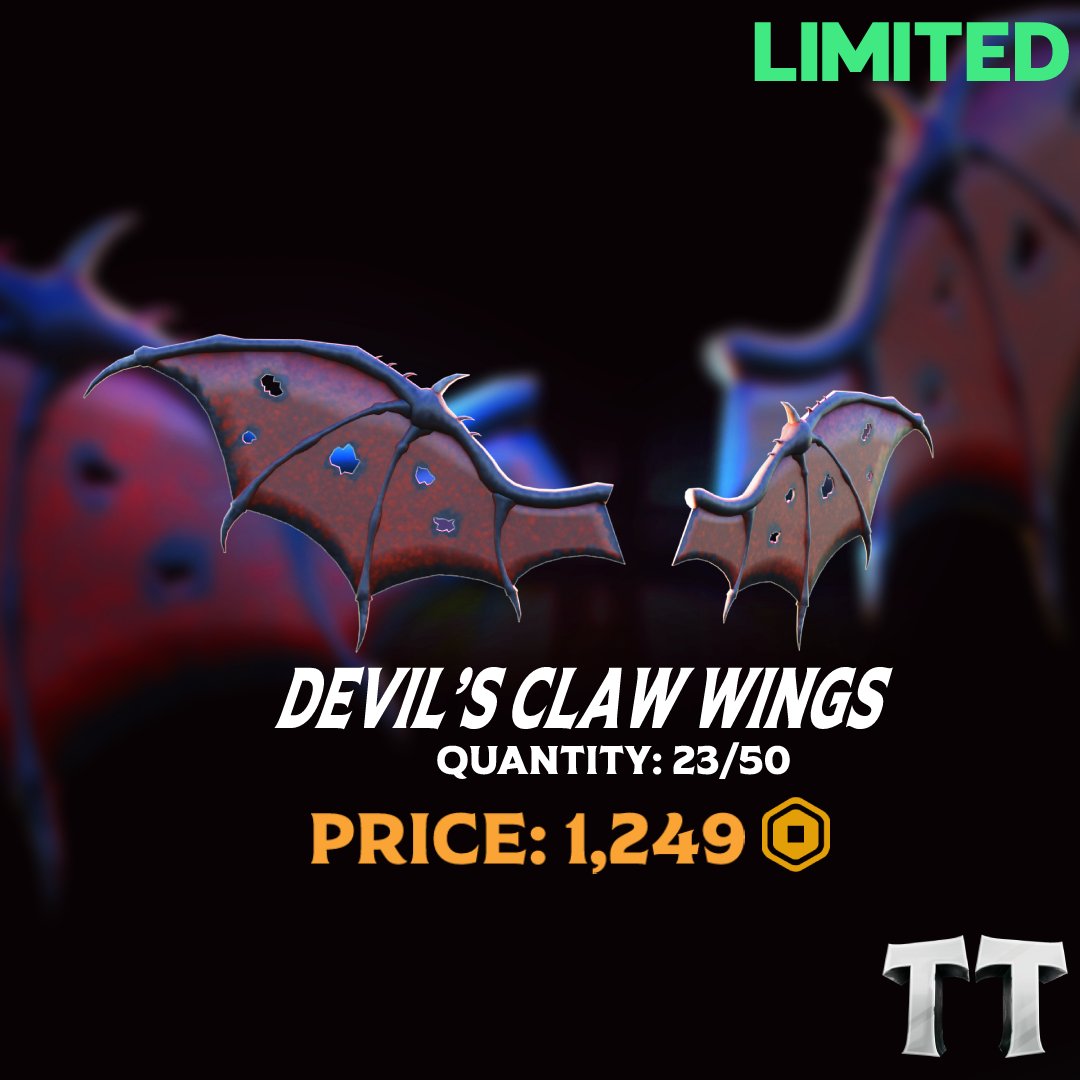 Tilted Tree Studios on Twitter: "🔥👹The Devil's Claw Wings Limited item is now available on # ...