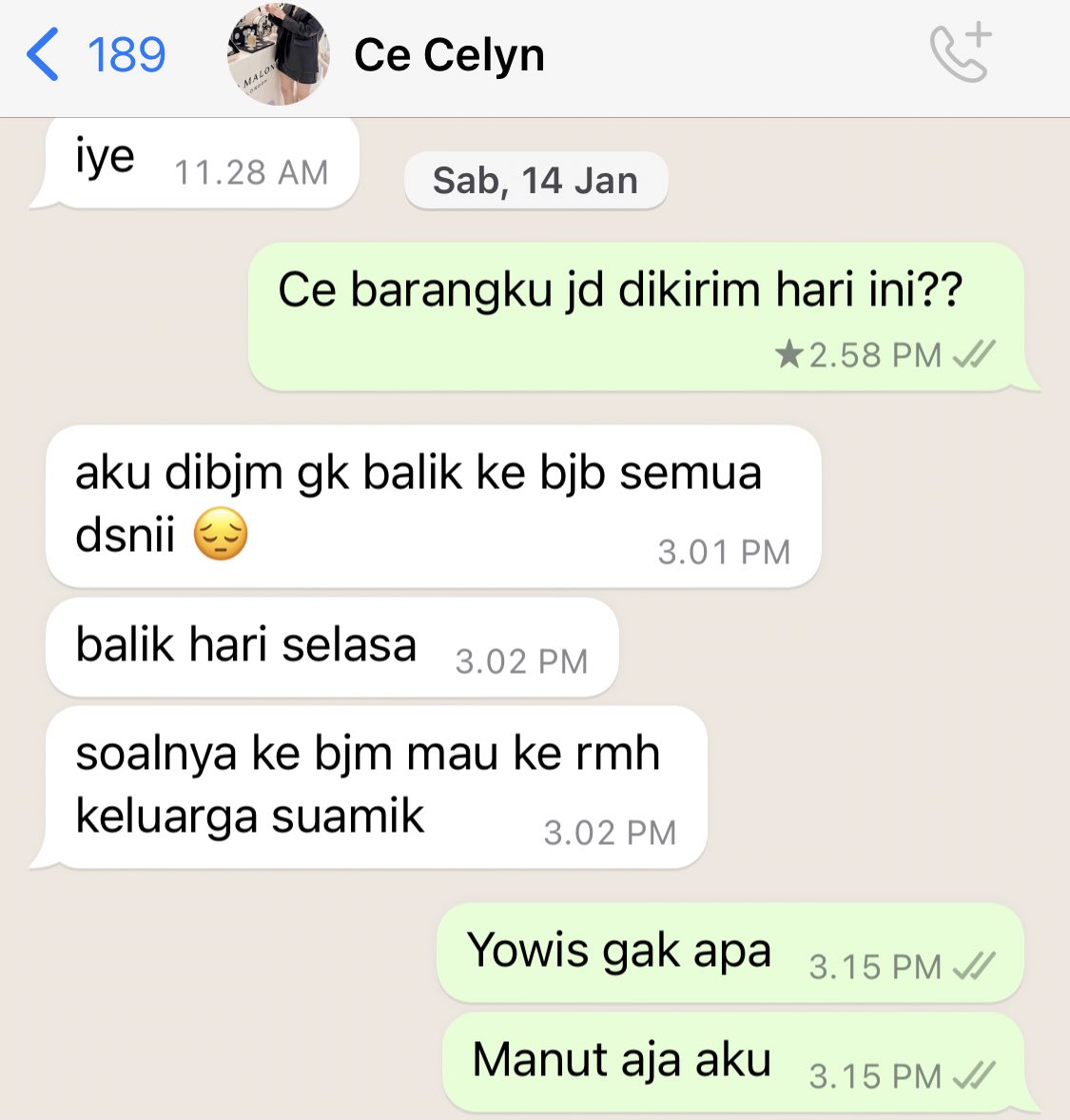 BIL🌚 on Twitter: "Pict 1: Hari sabtu aku chat lg buat nanyain barangku lg tapi dia blg lg ga di ...