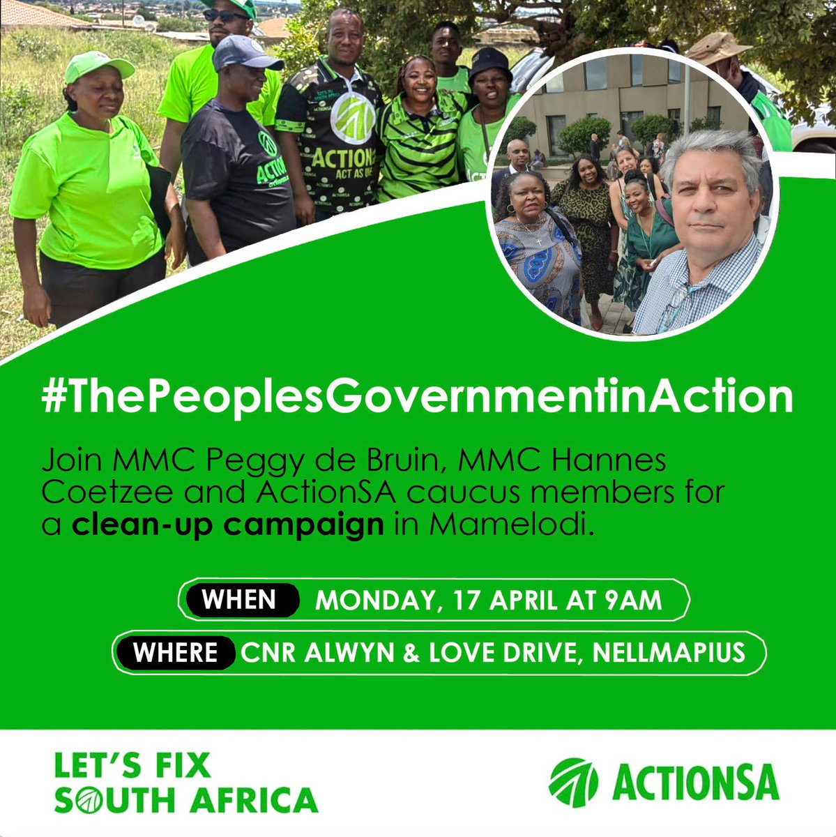 Henriette Frohlich on Twitter: "ActionSA Tshwane councillor have put aside the morning to clean ...