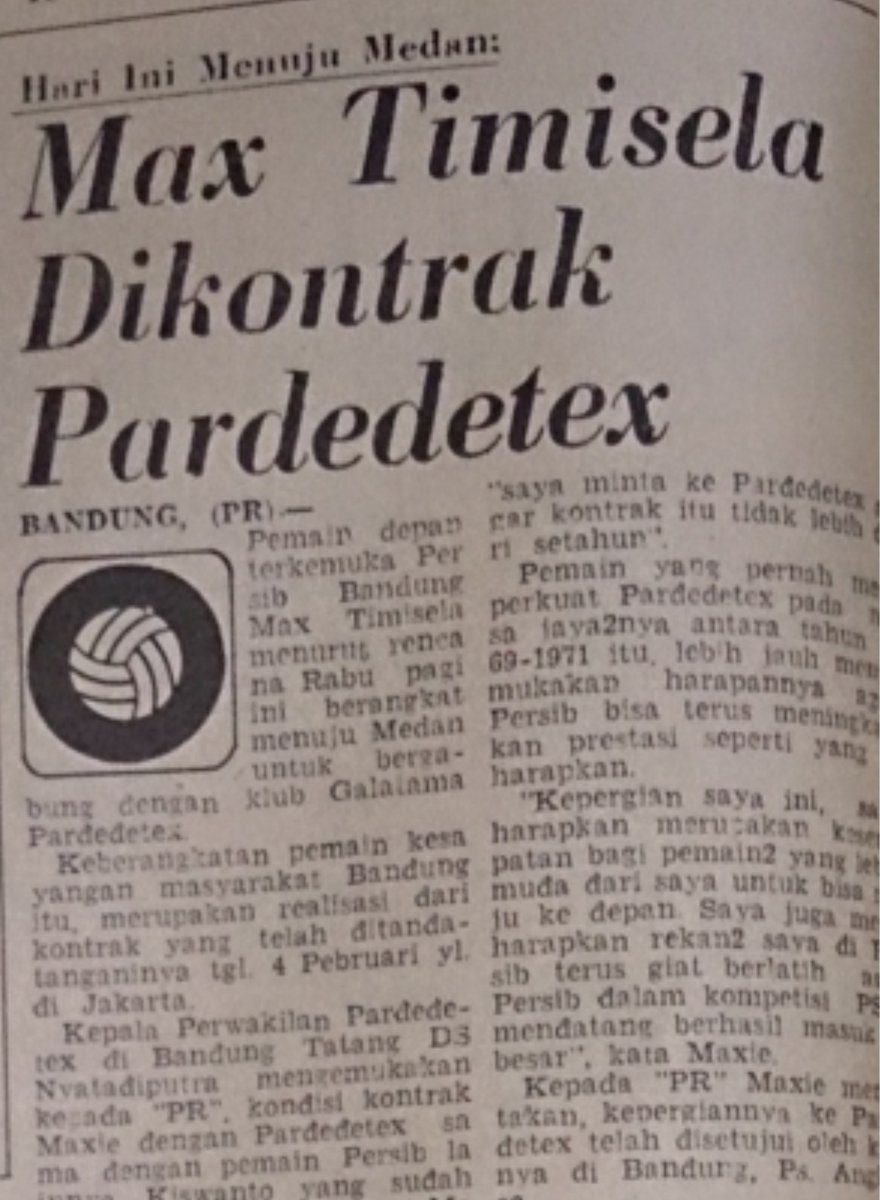 PersibHistory on Twitter: "sebulan kemudian, giliran Max Timisela nu "dibajak" Pardedetex ...
