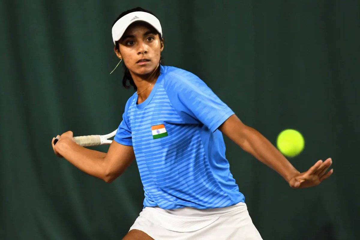 Indian Tennis Daily (ITD) on Twitter: "Photos from BJK Cup Singles Debut of Vaidehi Chaudhari ...