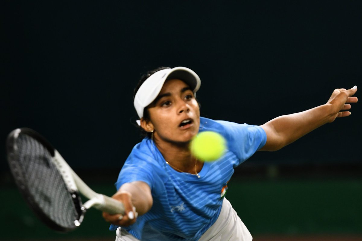 Indian Tennis Daily (ITD) on Twitter: "Photos from BJK Cup Singles Debut of Vaidehi Chaudhari ...