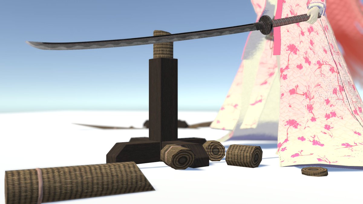 八谷凛奈 on Twitter: "WarakiriSystem Demo [iwacchi] -- 藁斬りを体験! めっちゃ楽しいです、直斬も、斜め斬りも、横斬りも、連続斬りもなんでもいい ...