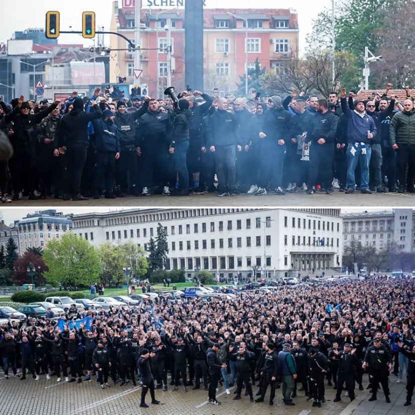 Hooligans.cz Official on Twitter: "17.04.2023🇧🇬Levski Sofia corteo before derby against CSKA ...