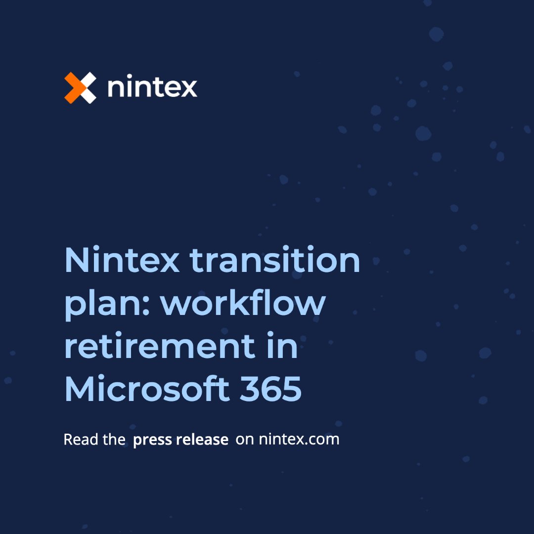 Nintex on Twitter: "[NEWS] Nintex announced a transition plan for Nintex Workflow for Office 365 ...