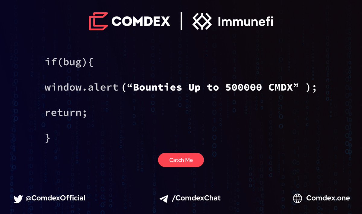 Comdex - Democratizing Finance on Twitter: "Calling All Bug Hunters 🪲🕵️‍♂️ Comdex Bug Bounty ...