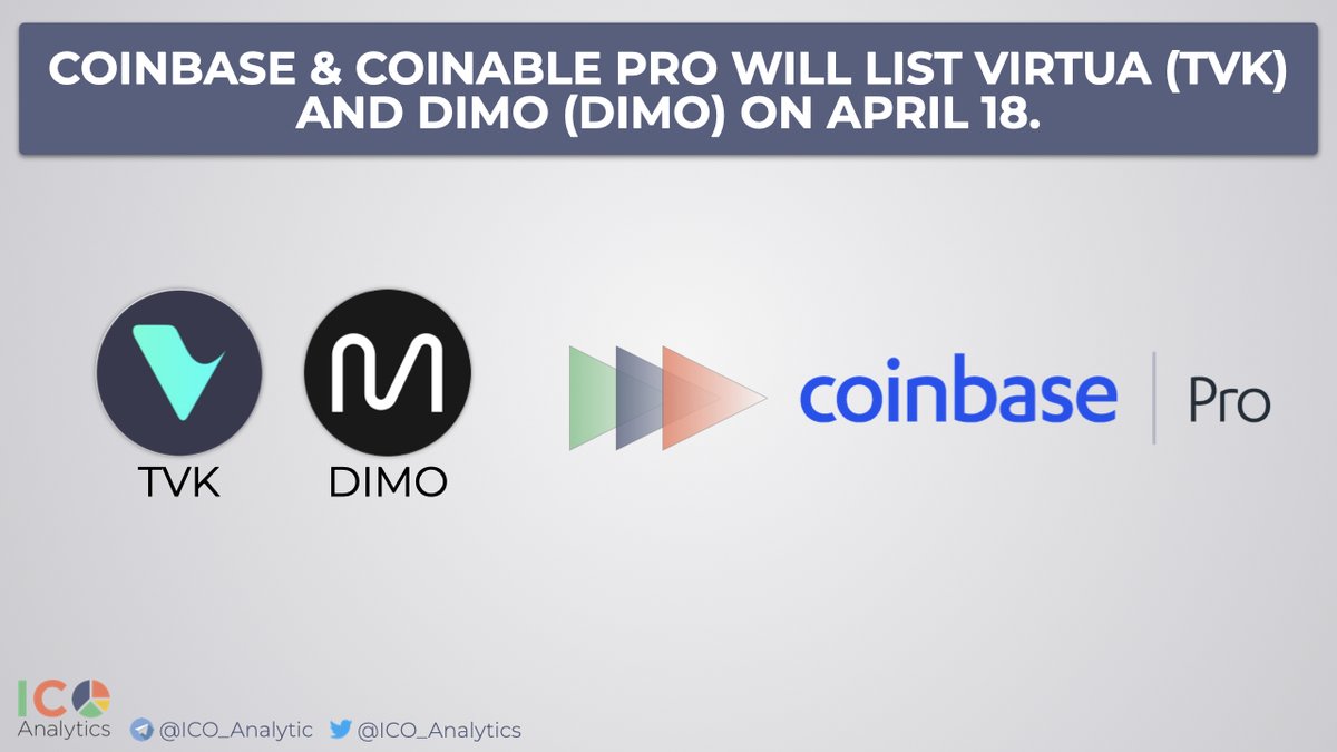 ICO Analytics #StandWithUkraine 🇺🇦 on Twitter: "_ @coinbase & @CoinbaseExch will list ...