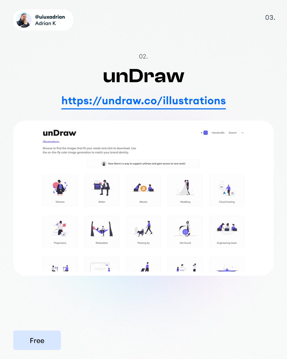 Top sites with FREE illustrations - Thread from UI Adrian @uiuxadrian ...