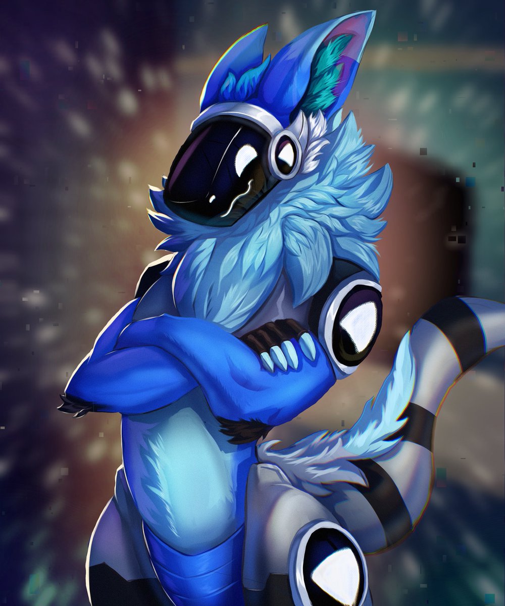 🌜Lorart🦖 (comms open) on Twitter: "Reposting this guy 💙 one of my favorite protogen arts :)"