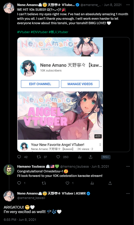 Hamano Tsubasa ☁️🇲🇾💚 on Twitter: "Her first reply, her first art request, her following me, and ...