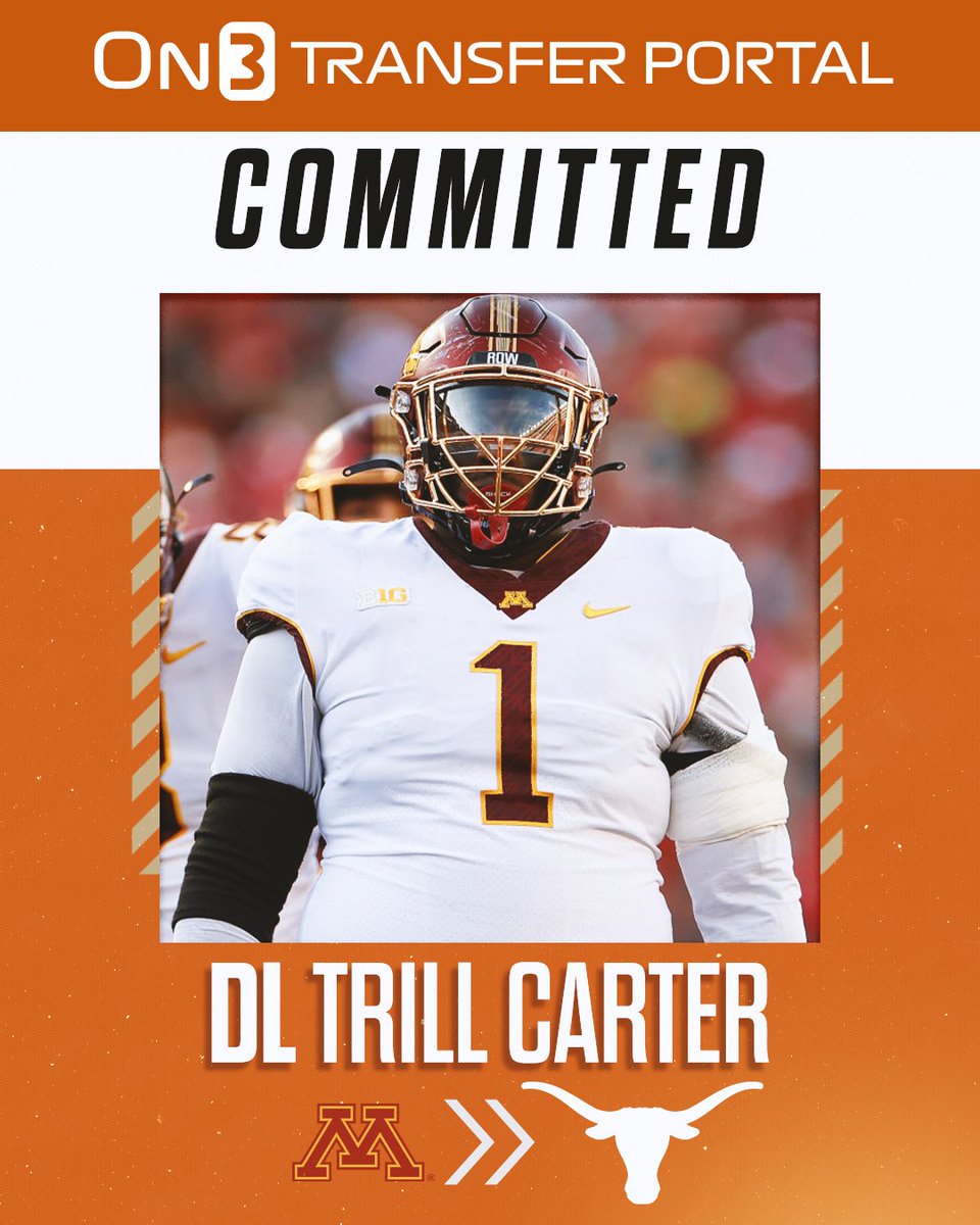 On3 on Twitter: "Former Minnesota DL Trill Carter has committed to Texas. More: https://on3.com ...