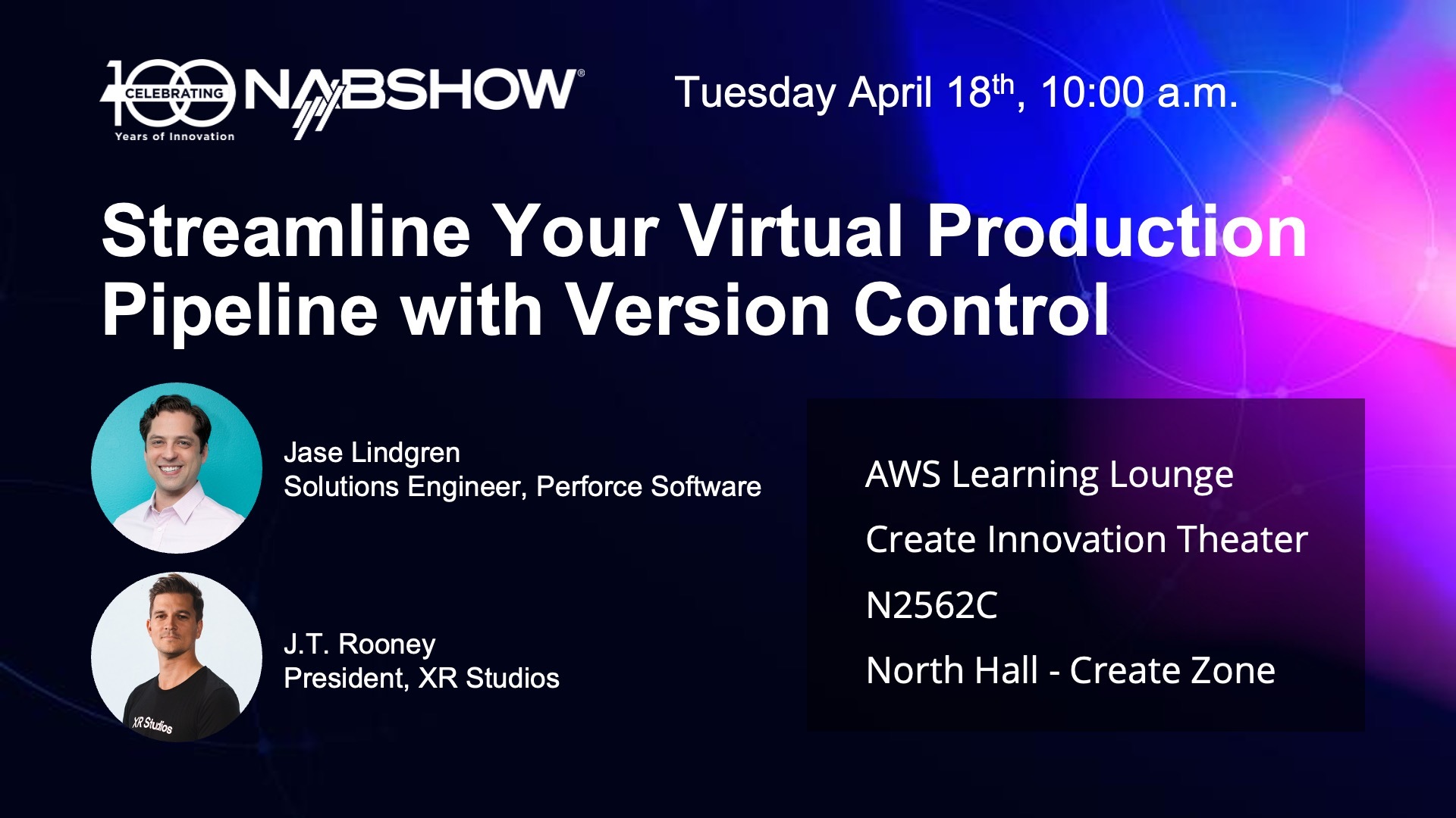 Perforce Software on Twitter: "At #nabshow? Don't miss this talk tomorrow by Jase Lindgren from ...