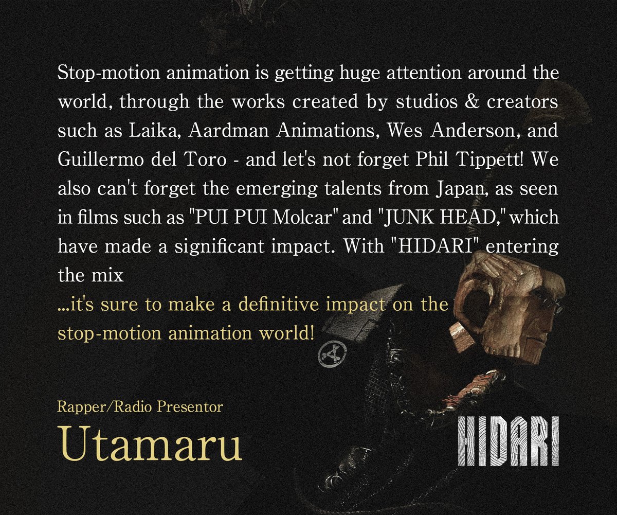 HIDARI: The Stop-motion Samurai Film on Twitter: "We've also received a message about HIDARI ...