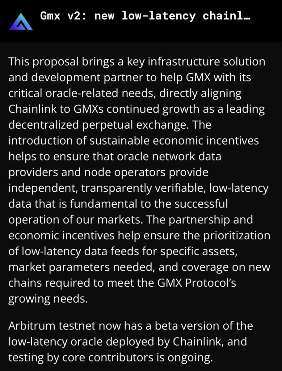 Chainlink Intern on Twitter: "RT @nicucrypto: GMX is now proposing to allocate 1.2% of all ...