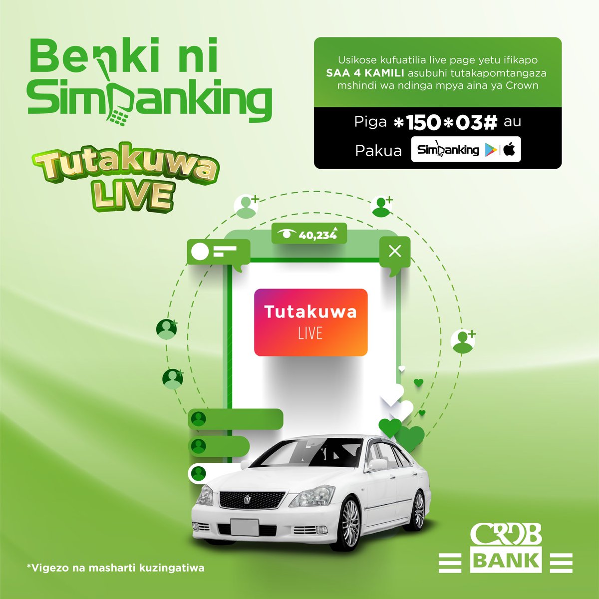 CRDB Bank PLC on Twitter: "Weka notification 🔔 Tutakuwa live 🎥 🔴 saa nne kamili kwenye ukurasa ...