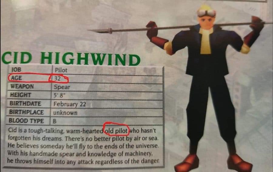 FACTS on Twitter: "RT @PeachiieKeen: oh, cool, the bio page of Cid Highwind— HE’S A WHAT PILOT???"