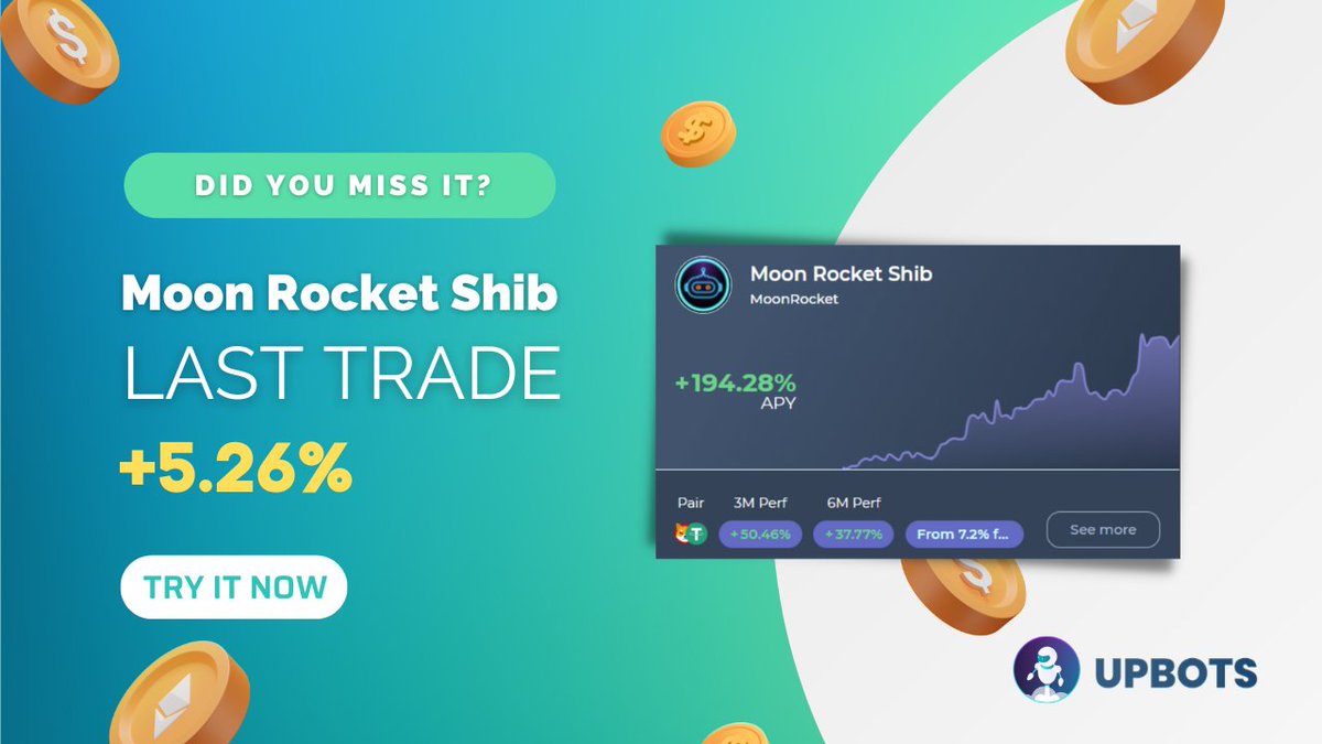 UpBots on Twitter: "Moon Rocket Shib made the last trade with 5.26% gain and if you are looking ...