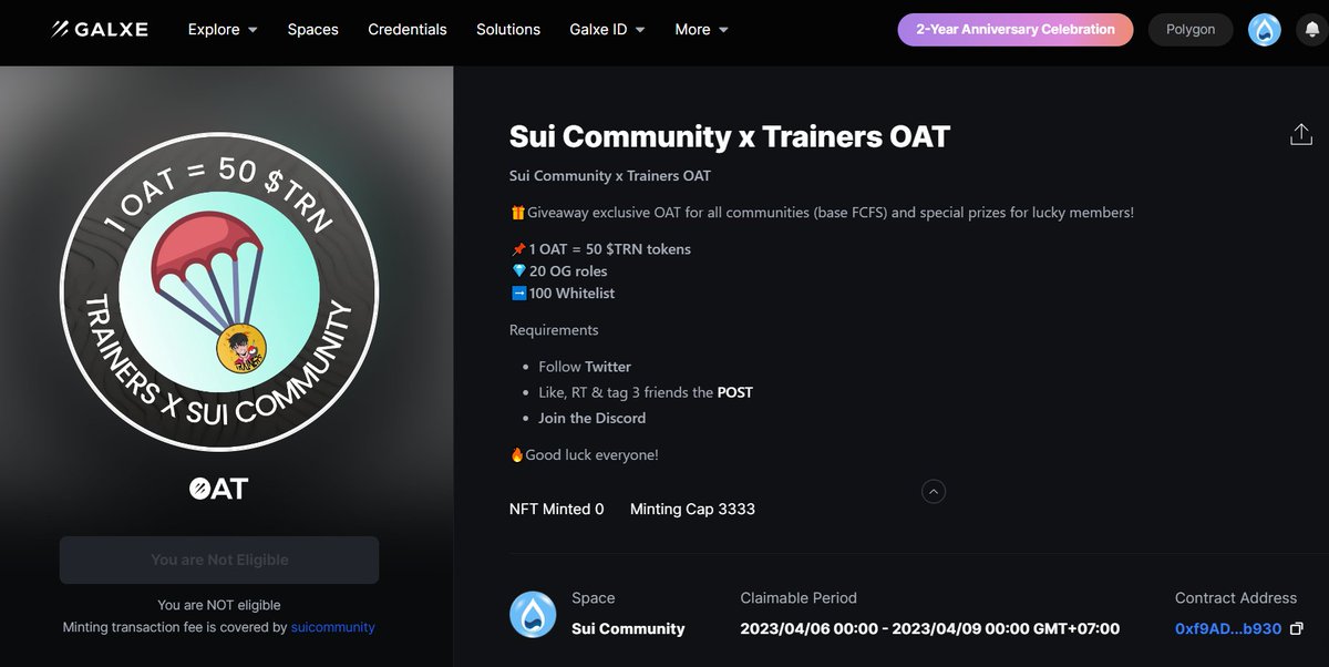 Sui Community💧 on Twitter: "Sui Community x @Trainers_Nfts OAT😍 🎁Giveaway exclusive OAT for all ...