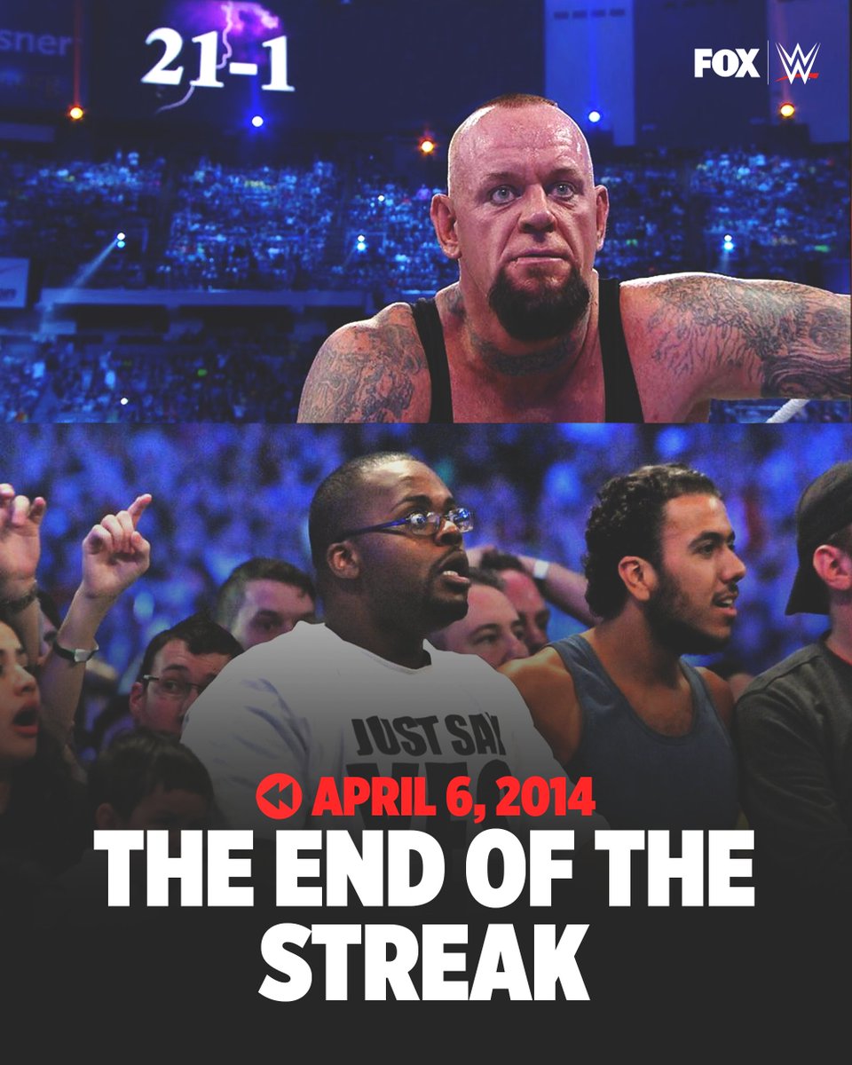 WWE on FOX on Twitter: ""THE STREAK IS...OVER" @Undertaker #BrockLesnar #WrestleMania"