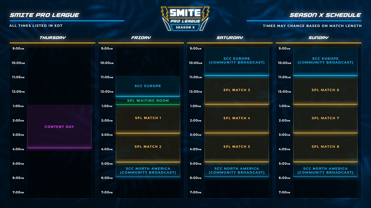 SMITE on Twitter: "RT @SmitePro: Here it is: our FULL SCHEDULE for the SPLX Path to Masters ...