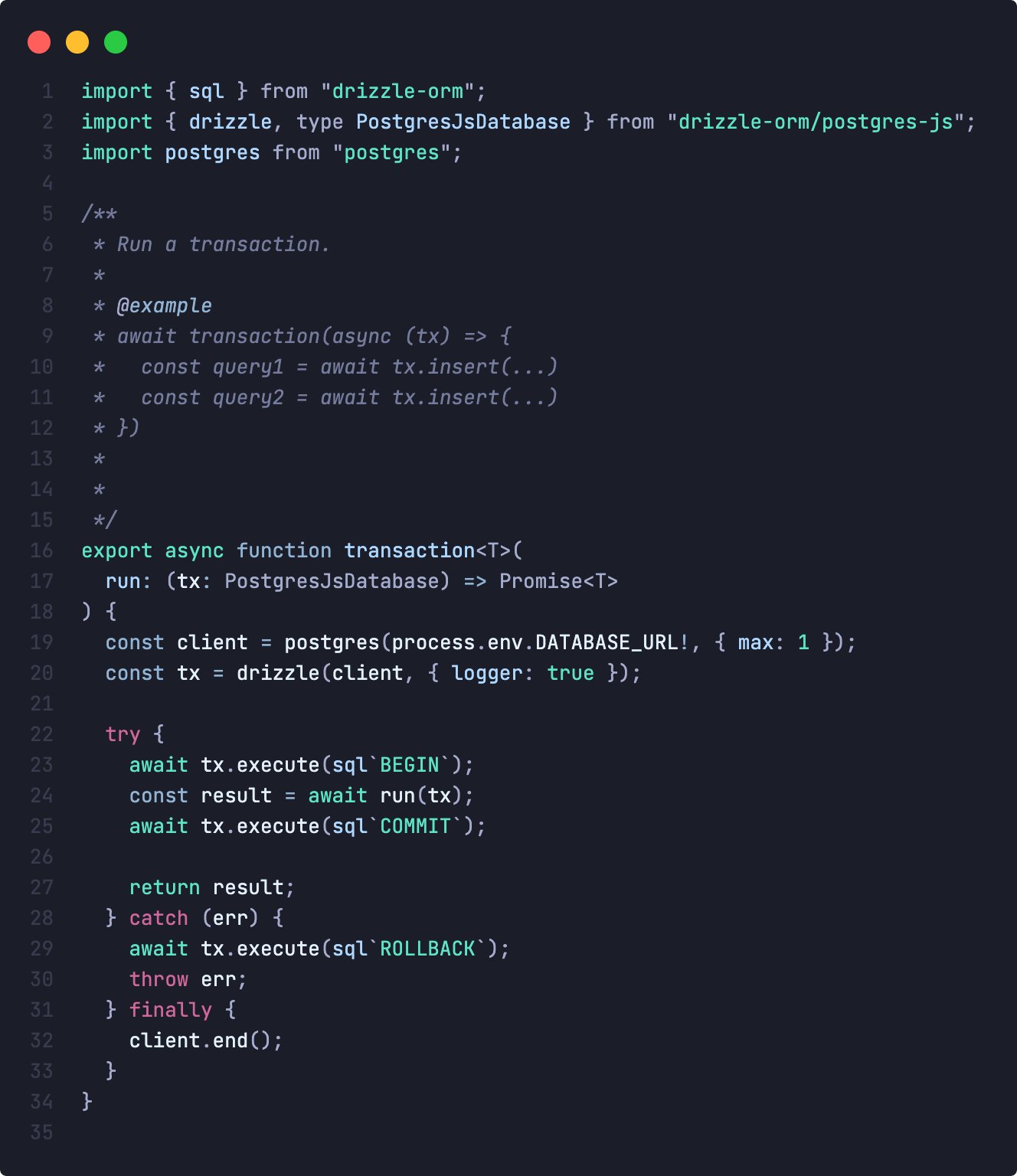 Raphaël Moreau ⚡️ on Twitter: "Waiting for @DrizzleOrm transaction's support for Postgres (soon ...