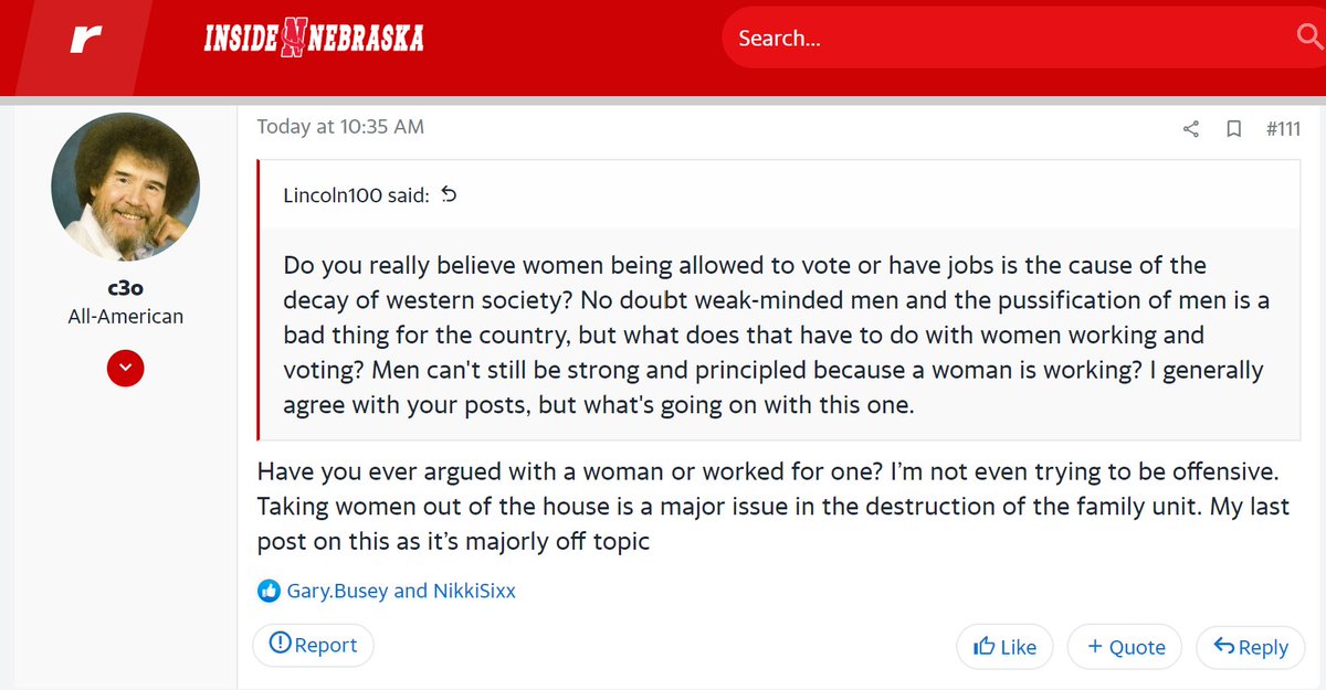 Message Board Geniuses on Twitter: "These #Nebraska fans have some very progressive views on ...
