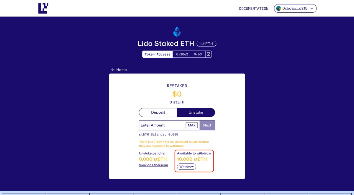 CryptoDuck 🔴 on Twitter: "3⃣ Unstake & Withdraw 👉 https://goerli.eigenlayer.xyz - เลือกเหรียญ ...