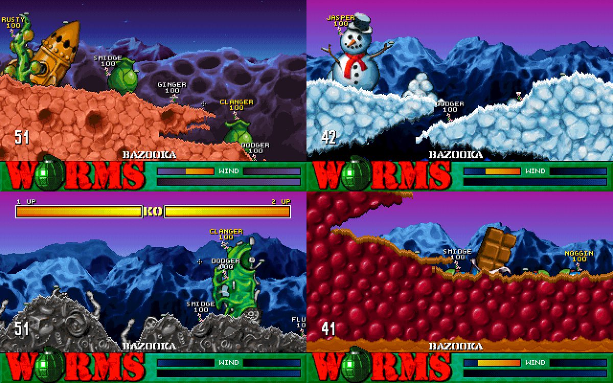 Retro Game Geeks on Twitter: "WORMS: In 1995 MS-DOS gamers fought against other teams of worms ...
