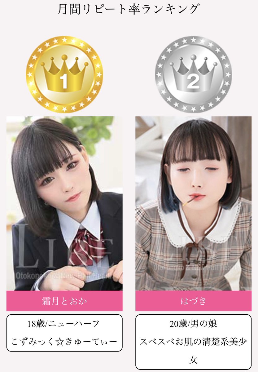 はづき@おとこの娘 On Twitter 実はこう見えてリピートランキング2位であった! ️ Libe