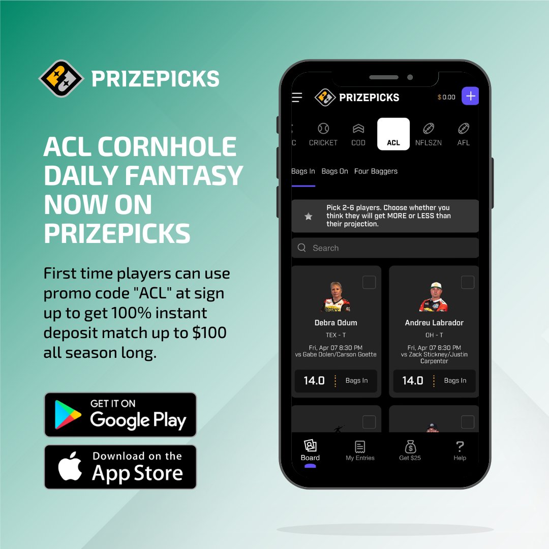 American Cornhole League on Twitter: "ACL Cornhole Daily Fantasy is now on @PrizePicks! 🎉 All ...