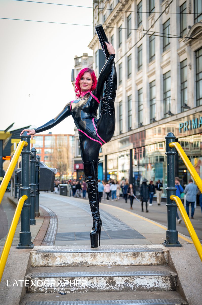 Latexographer on Twitter: "shooting Claire in her new libidex catsuit on the streets of ...