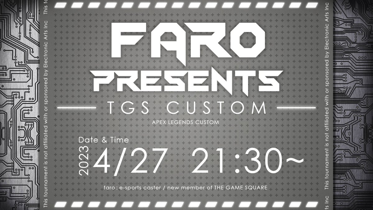 THE GAME SQUARE公式 on Twitter: "📢FARO PRESENTS TGS CUSTOM 開催決定🎤🔫 主催：ファロ@farotaro1 新メンバーが早速 主催のTGS ...