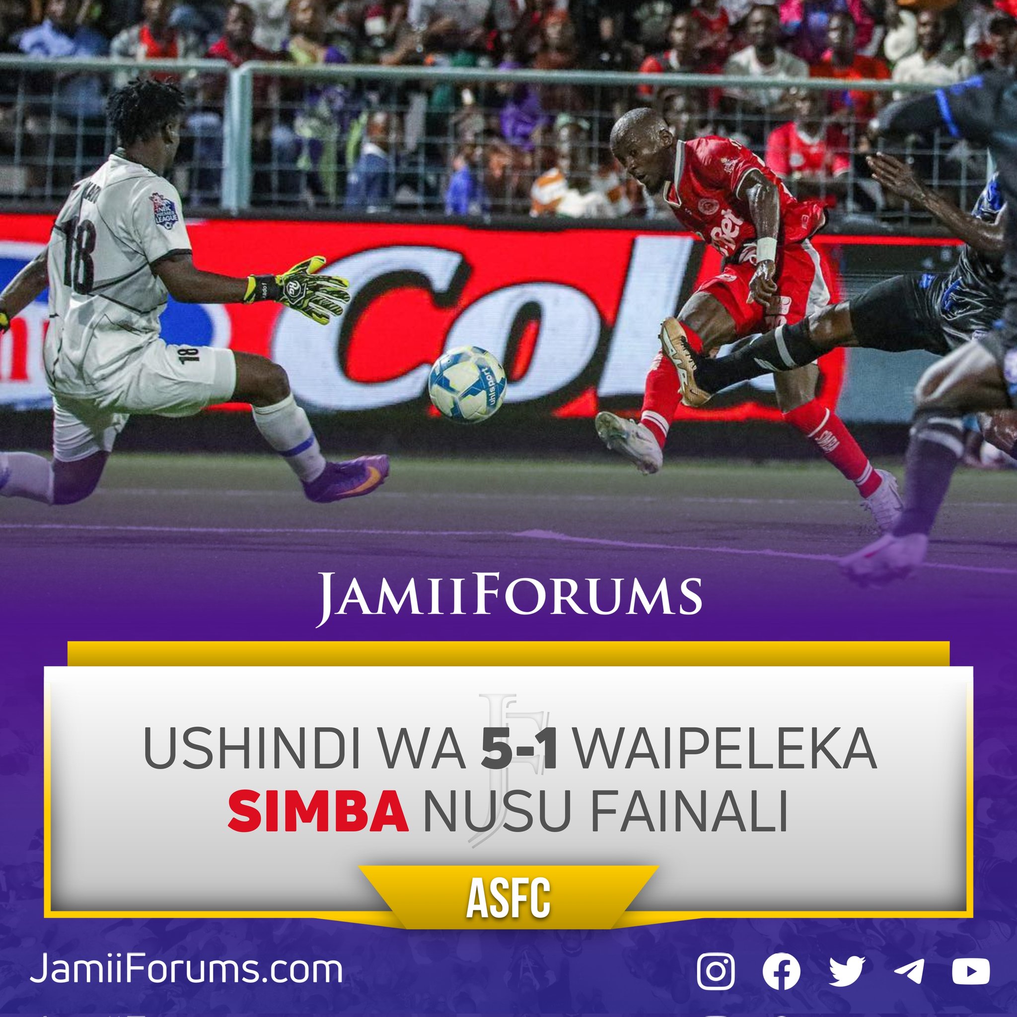 Jamii Forums on Twitter: "ASFC: USHINDI WA 5-1 WAIPELEKA SIMBA NUSU FAINALI Magoli ya matatu ya ...