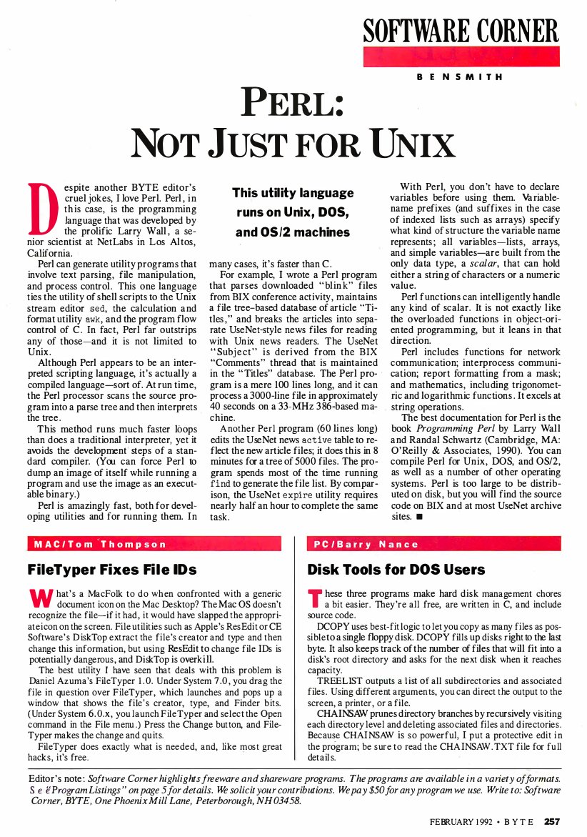 🇲🇽Oficial🇷🇺 on Twitter: "RT @unix_byte: “PERL: NOT JUST FOR UNIX” One of the first articles that ...