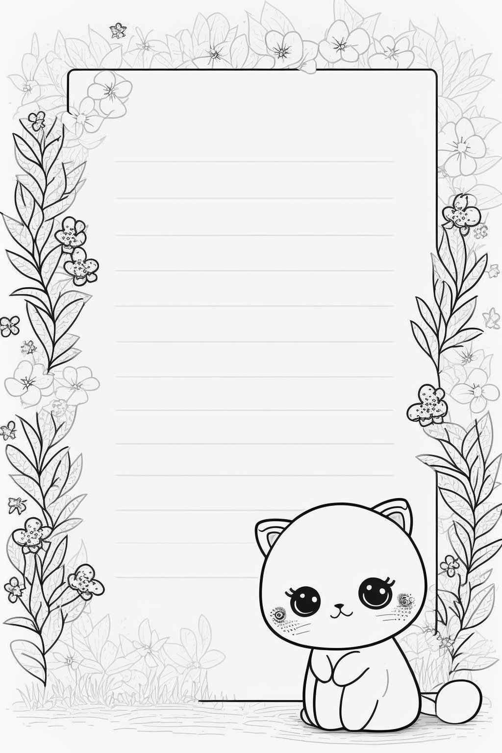 Lined Paper Coloring Page
