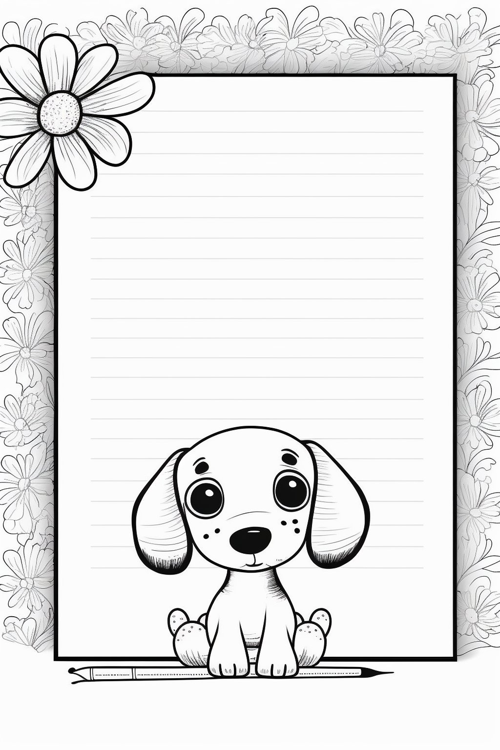 Lined Paper Coloring Page