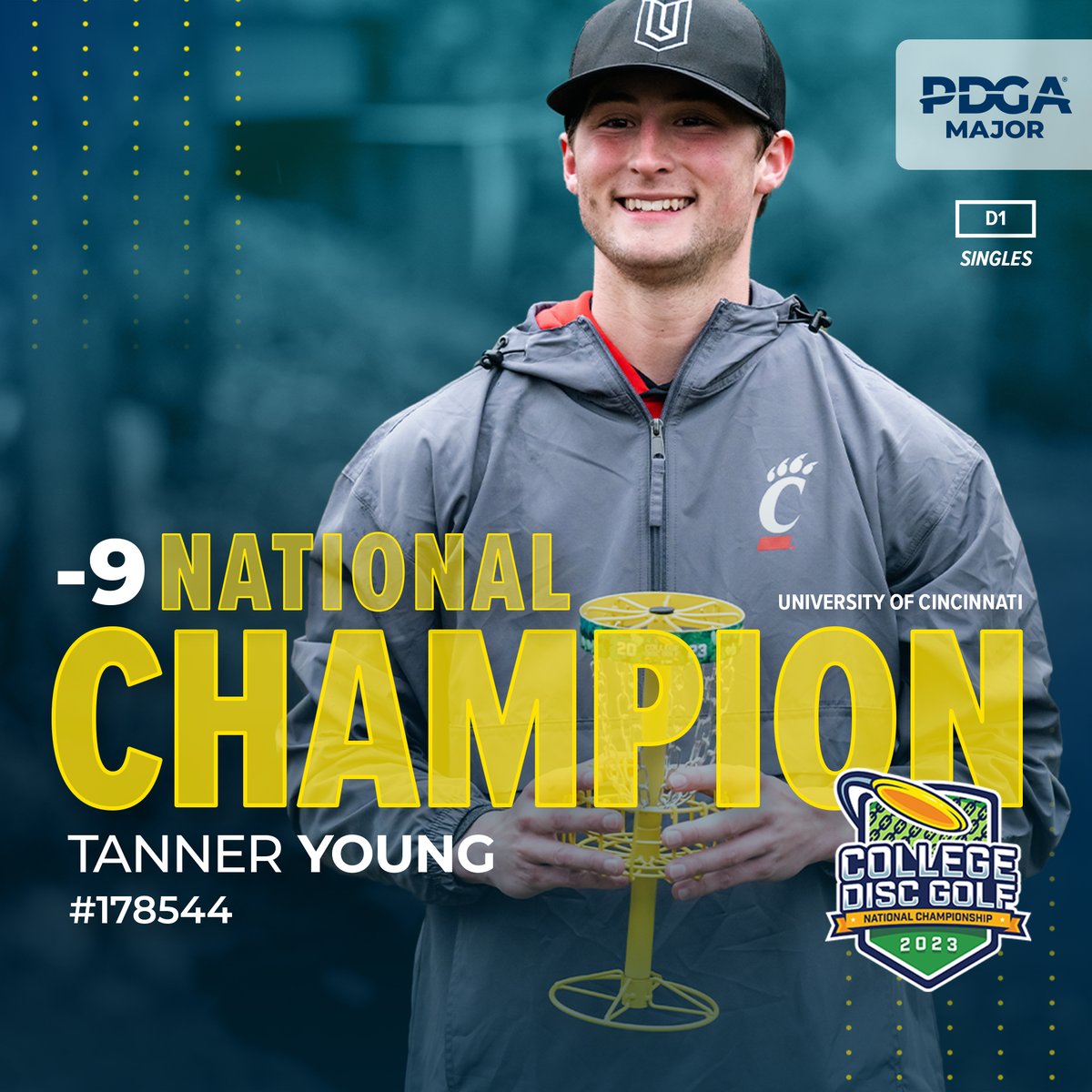 PDGA on Twitter: "After a long, tough battle through the rain, Tanner Young of the University of ...