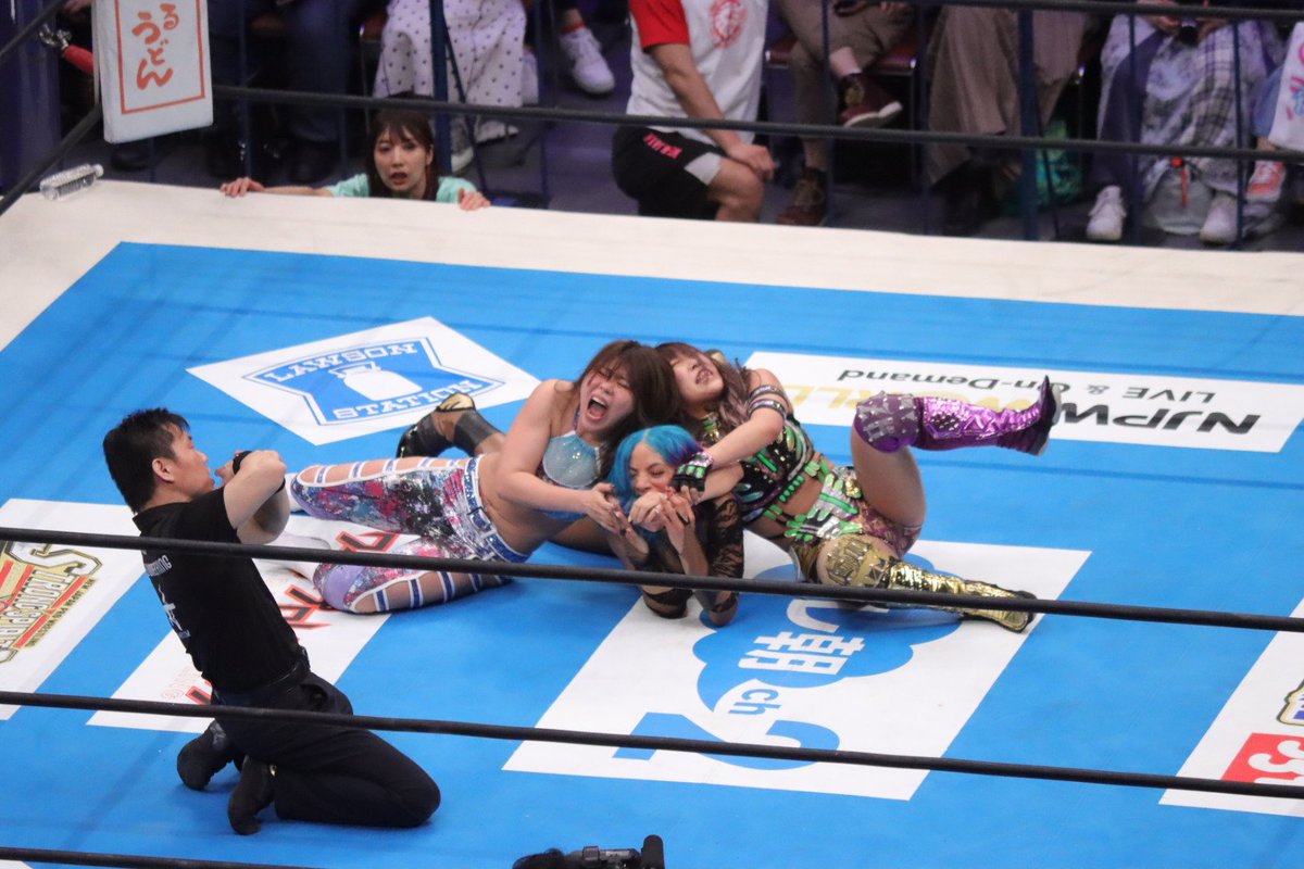 カクトウログ📶プロレス/格闘技 on Twitter: "5 IWGP女子 #njSG #njpw 両国 [第2代王者]メルセデス・モネ vs. [挑戦者]AZM vs. [挑戦者]葉月 新 ...