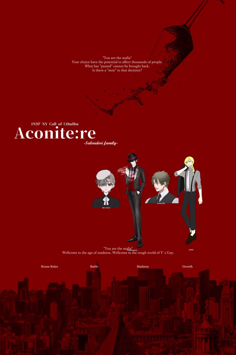 柊木🌿 on Twitter: "CoC｢Aconite:re｣ 作：しきぼん様 KP：如月さん PC/PL HO1：Gilda Salvadori/水槽さん HO2：Faustus ...