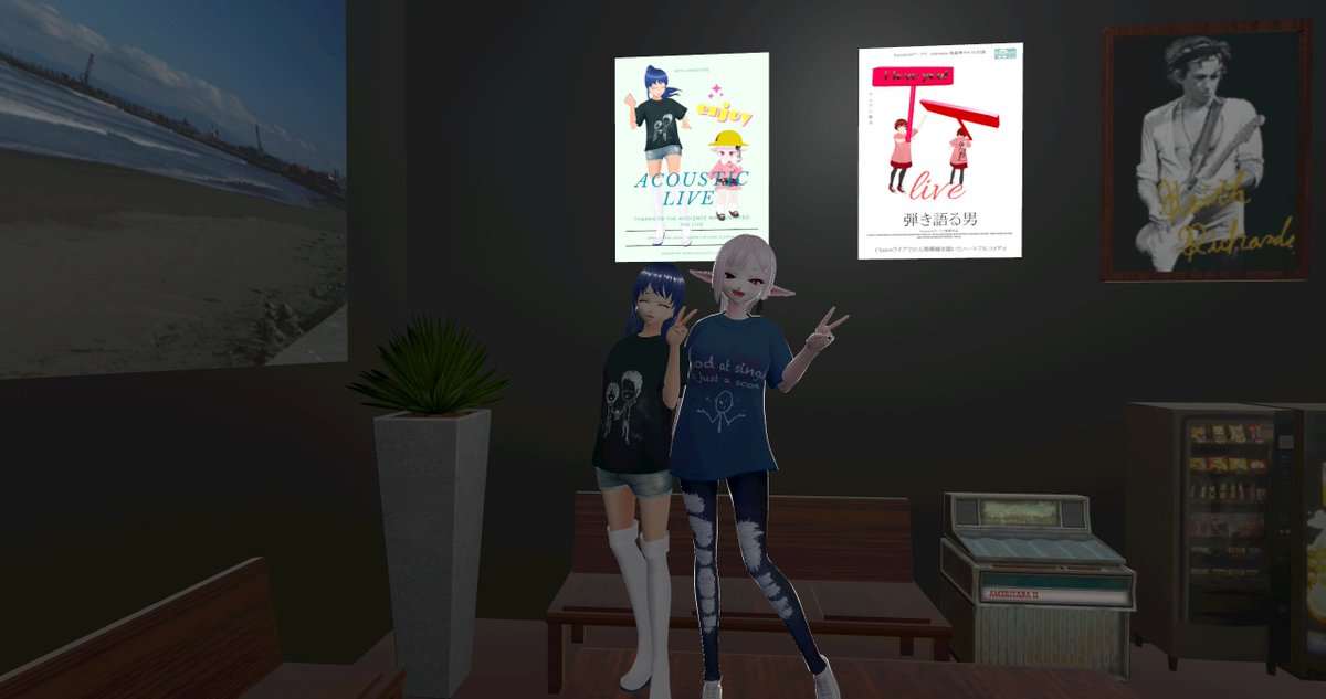 SpritePlum on Twitter: "Kazumichi さん 楽しいライブイベントありがとー #cluster #Kazumichiワークス #弾き語り #Acoustic ...