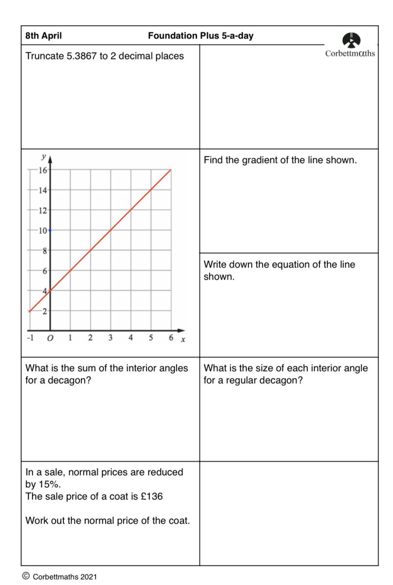 Corbettmaths on Twitter: "Studying for Foundation GCSE Maths? Try today's Foundation or the ...