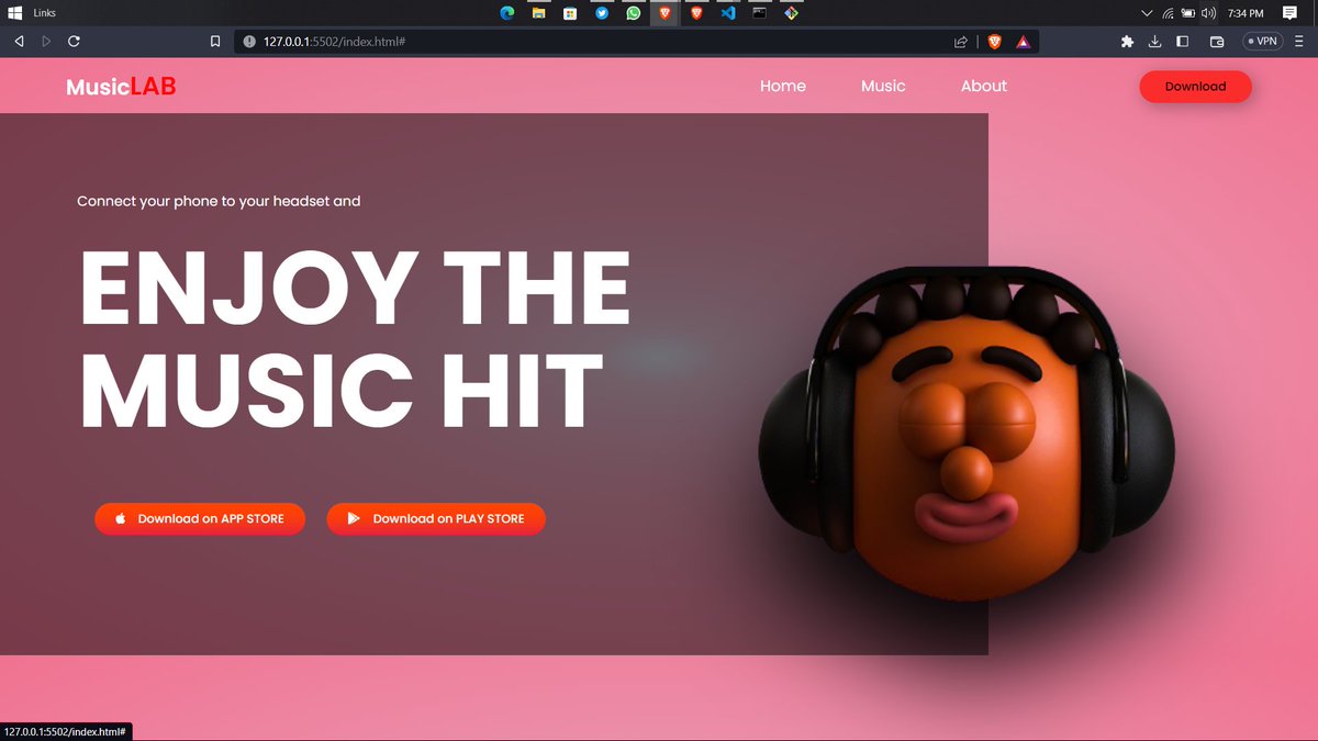 De_REBORN on Twitter: "Designed this landing page last year in December after I completed my CSS ...