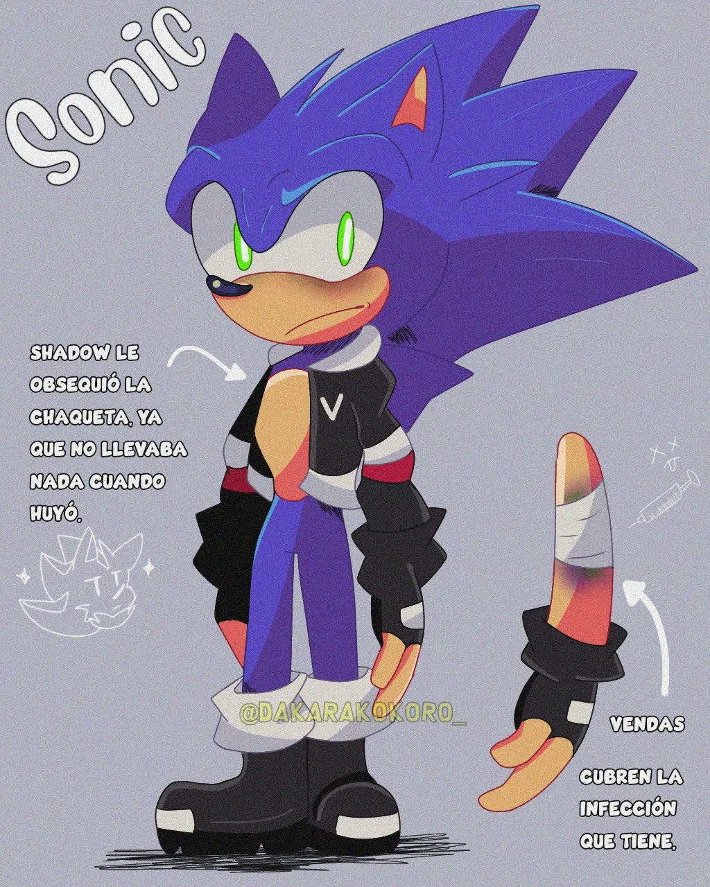 🌿Daka on Twitter: "Sonic en mi AU caníbal ️☕ Me duele la cabeza waa 😓 || Luego haré el diseño de ...