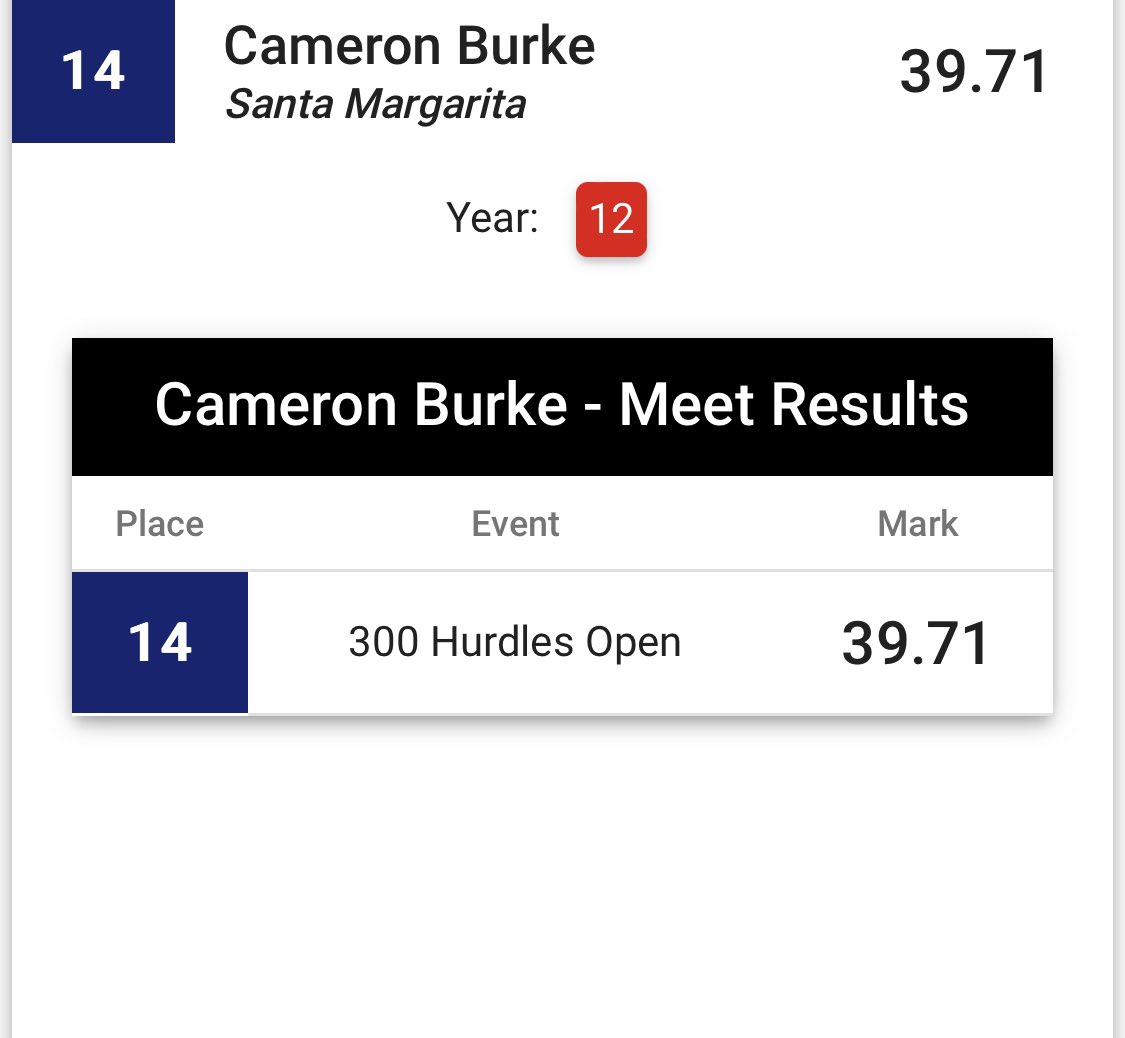 Eagle Track & Field on Twitter: "Sr Cameron Burke with a .87 second PR in the 300H at the ...