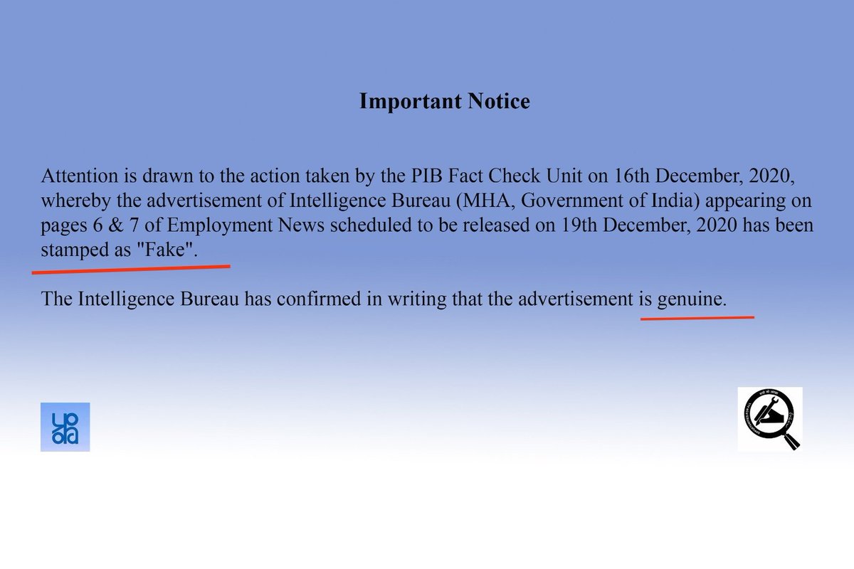 This NOTICE of I&B Ministry 17/12/20 terming the previous day's Fact ...