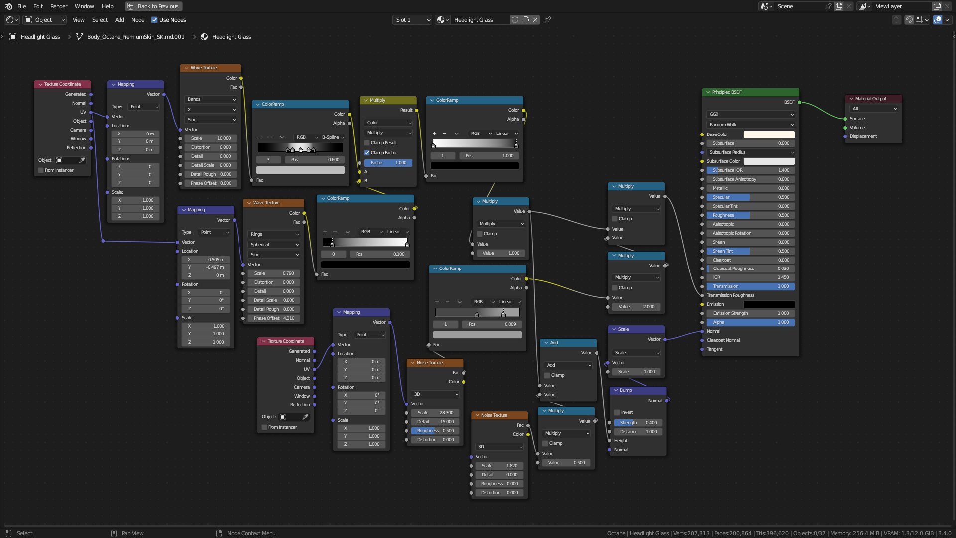 Khamurai on Twitter: "Tried making a headlight glass shader with a retro look kind of like an ...